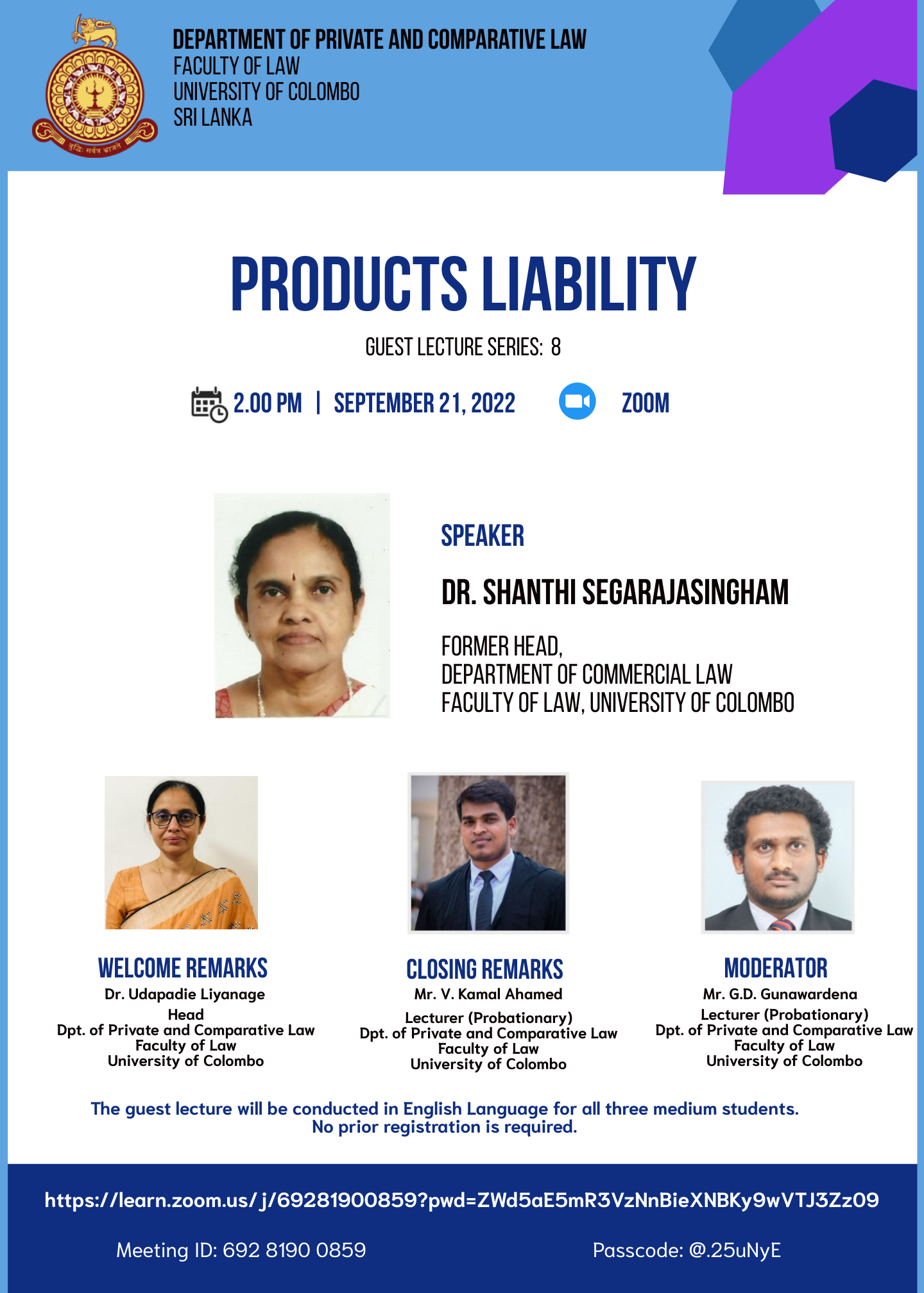 Learning Management System of the Faculty of Law, University of Colombo